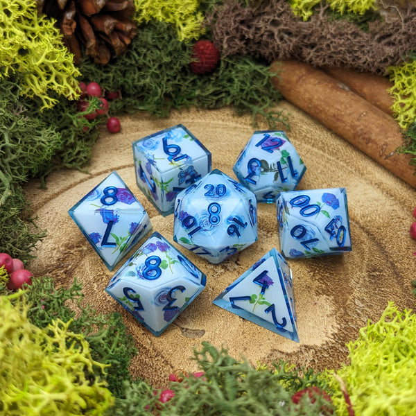 Blue Rose Garden | Sharp Edge Dice - Luffleberry