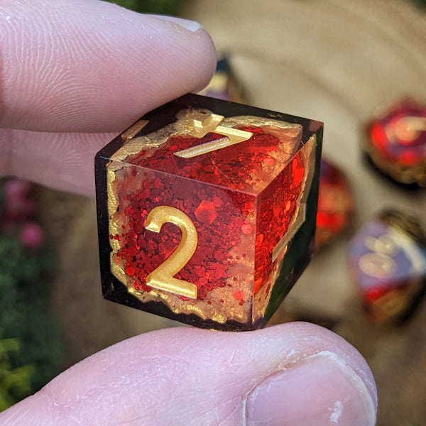 Ruby Geode | Sharp Edge Dice - Luffleberry