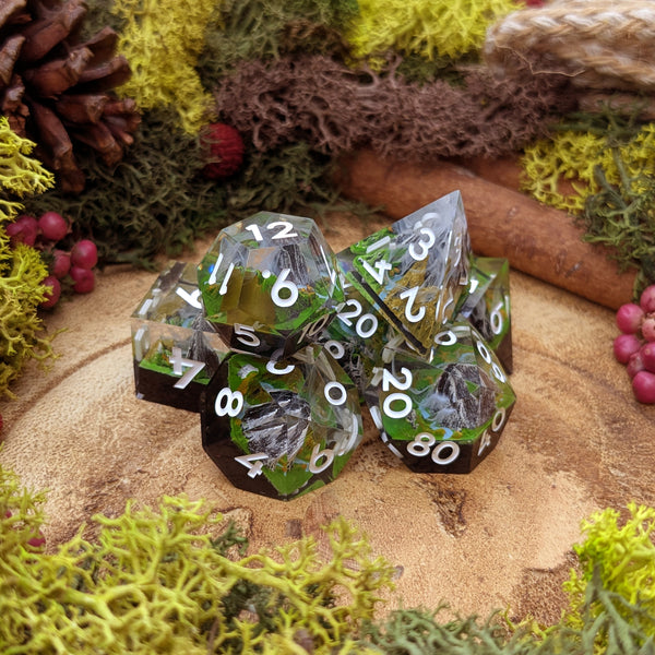 Cloudy Peaks | Sharp Edge Dice - Luffleberry